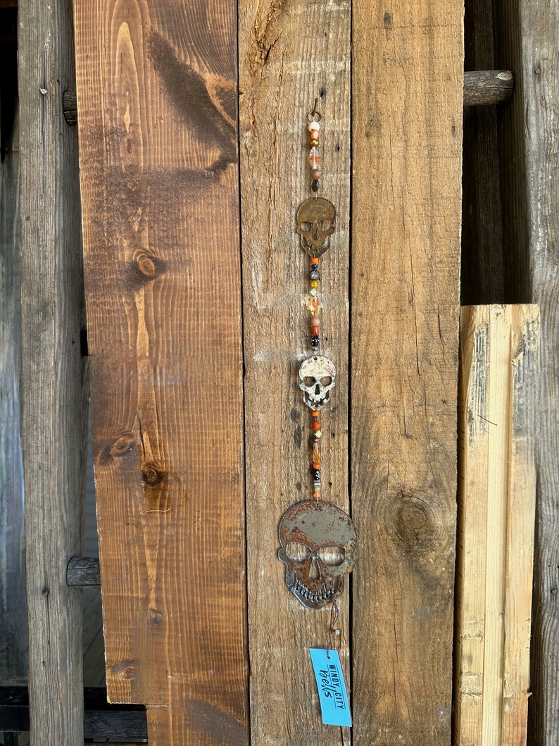 String of Skulls, Skull Wall Hanging, Skull Ornament, Skelly, Halloween ...