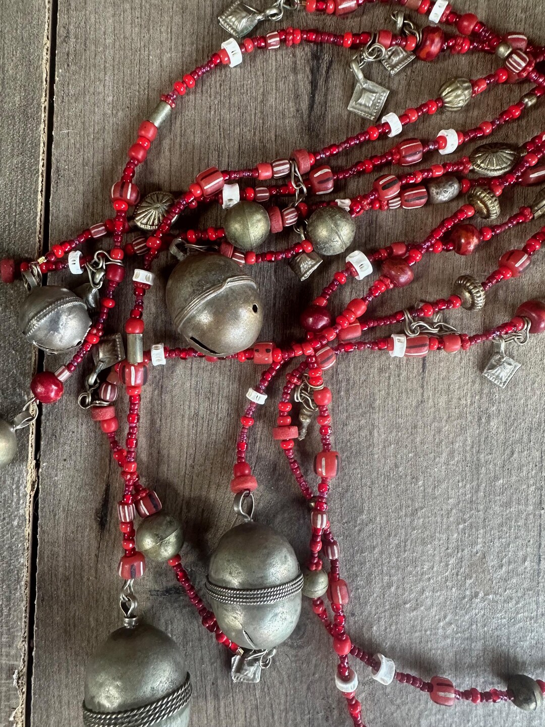 Vintage Cluster Bells, Turkman Kuchi Bells, Beaded Cluster Chimes ...