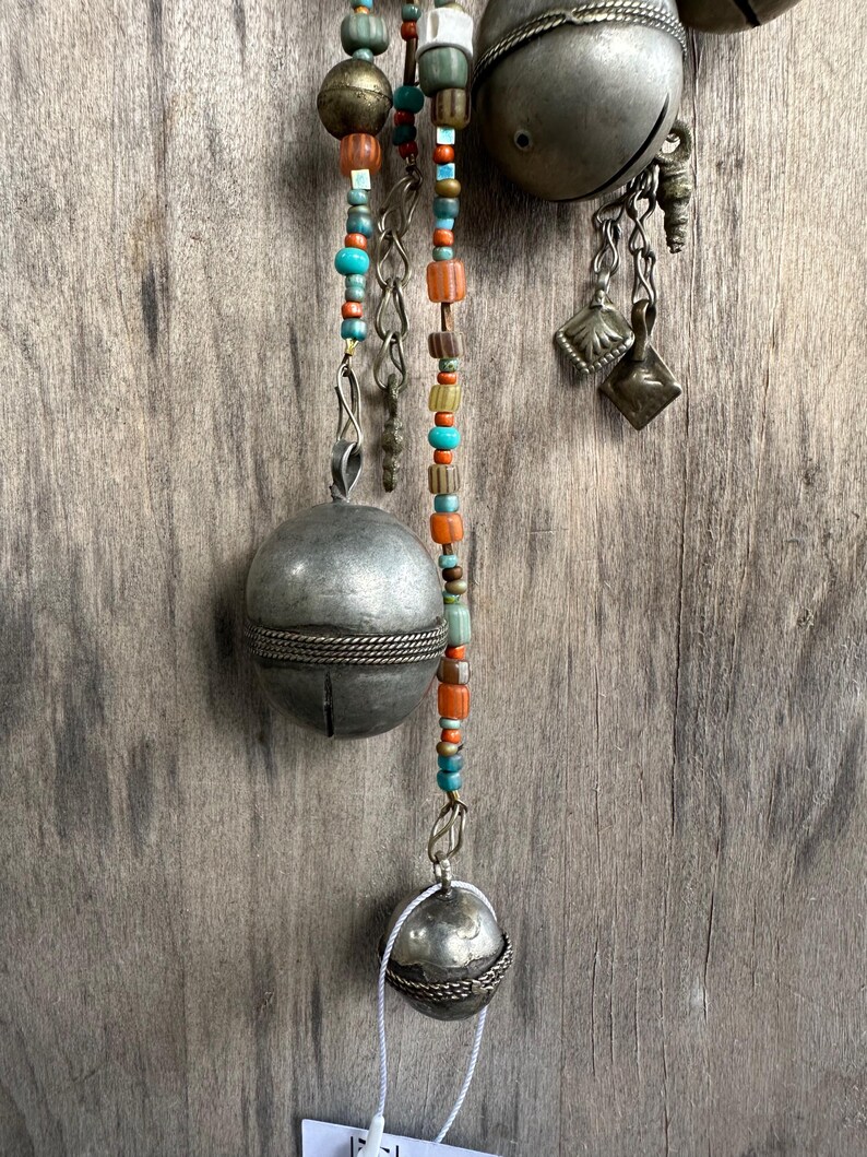 Vintage Cluster Bells, Turkman Kuchi Bells, Beaded Cluster Chimes ...