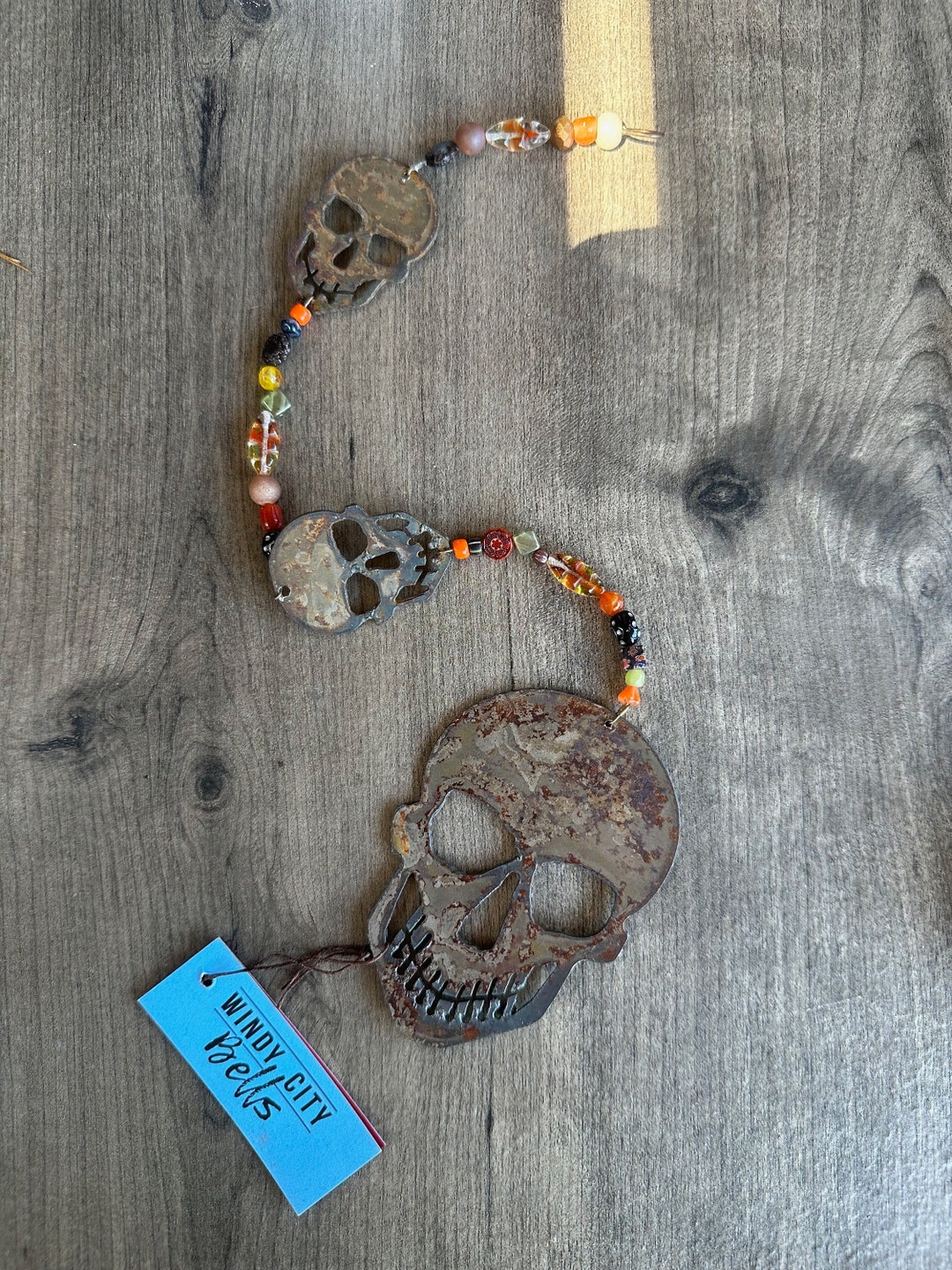 String of Skulls, Skull Wall Hanging, Skull Ornament, Skelly, Halloween ...