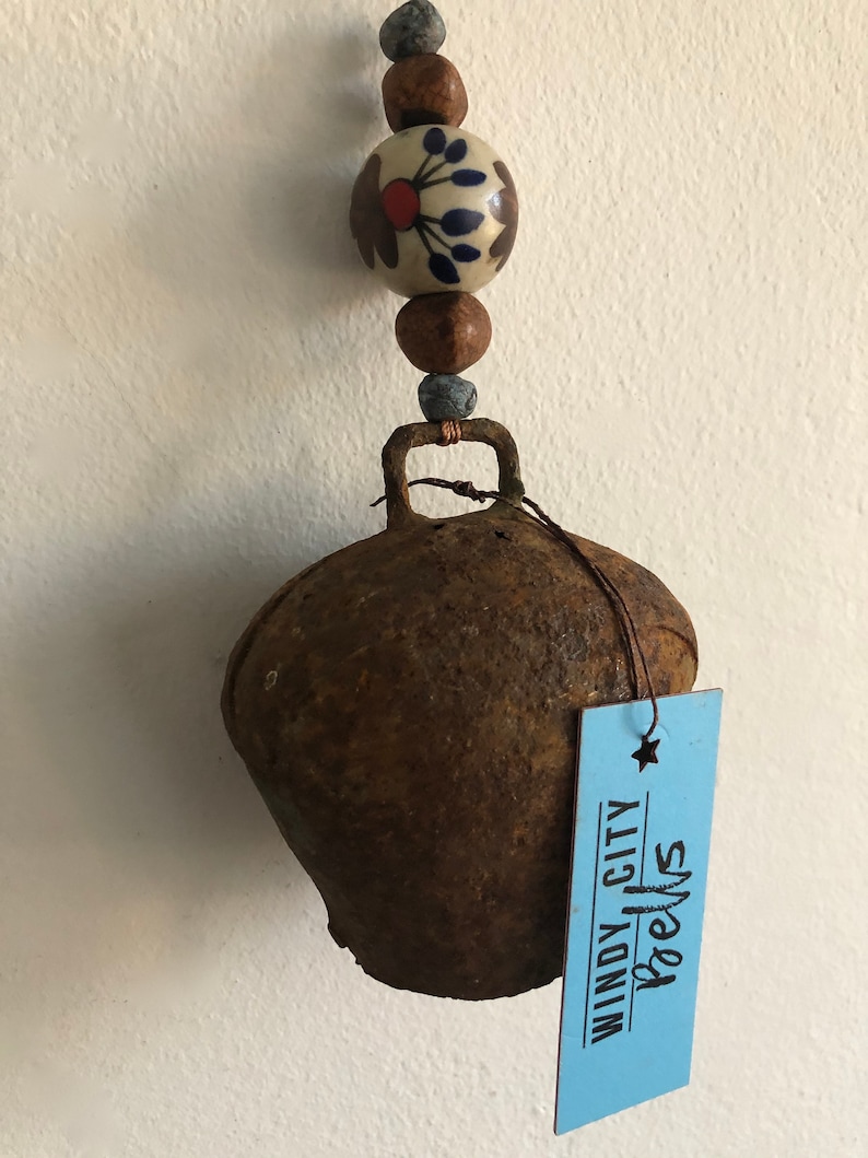 Rusty Vintage Bell Rusty Bell Vintage Cow Bell Beaded | Etsy