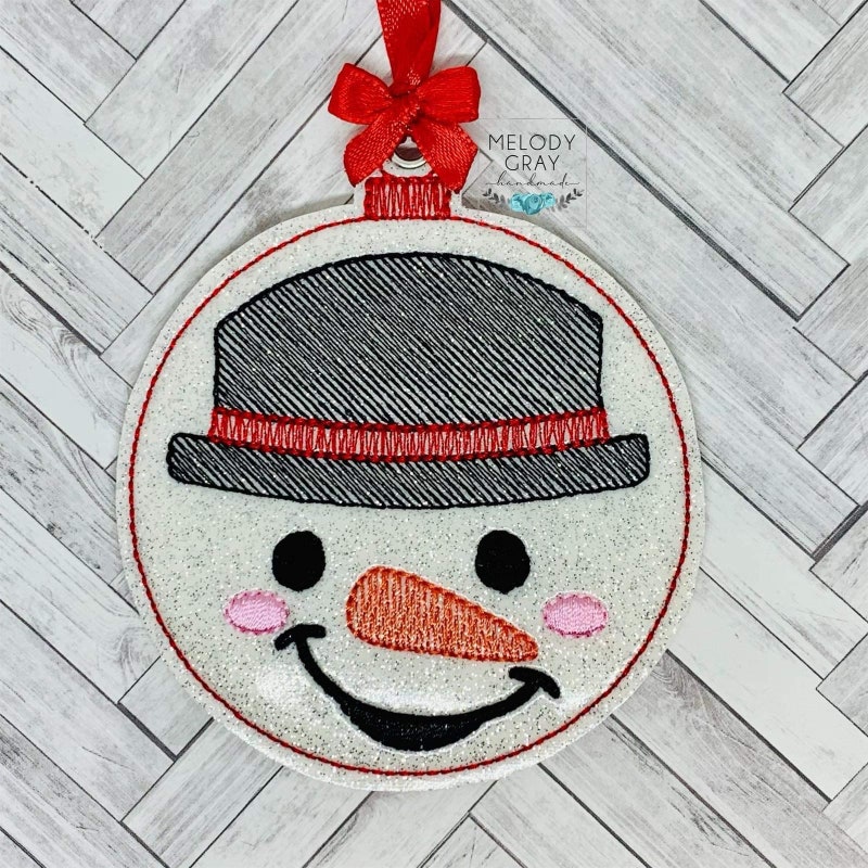 Snowman Face Embroidery - Etsy