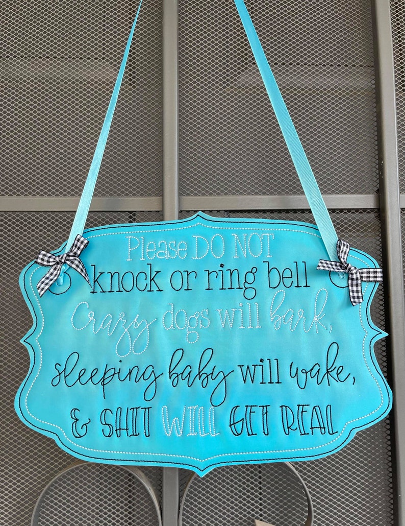 Snarky Door Sign 3 Sizes Included Embroidery Design | Etsy