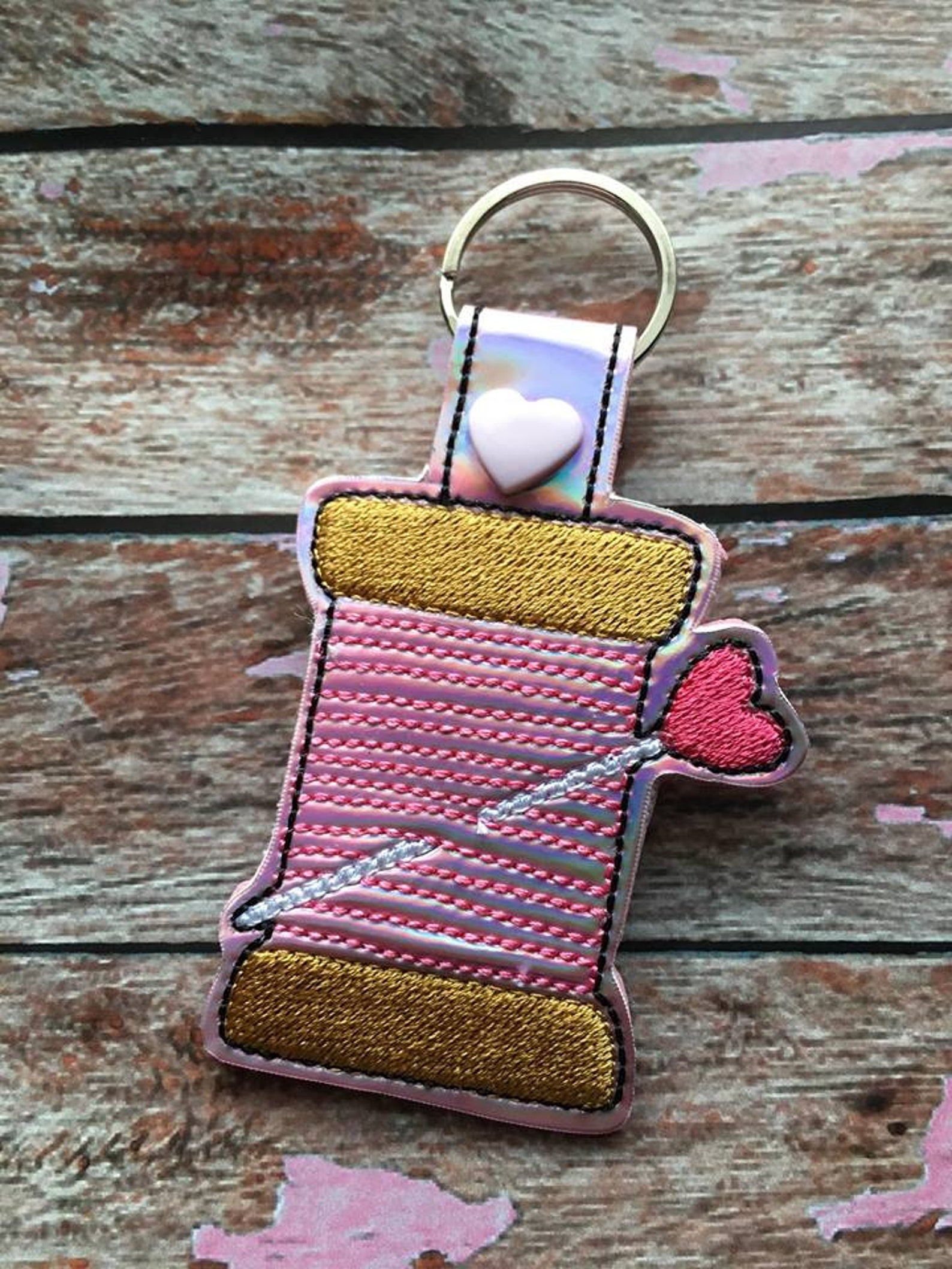 ITH Spool of Thread Snap Tab & Eyelet Fob 4x4 and 5x7 | Etsy