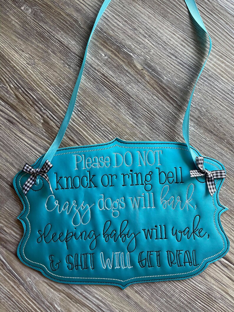 Snarky Door Sign 3 Sizes Included Embroidery Design | Etsy