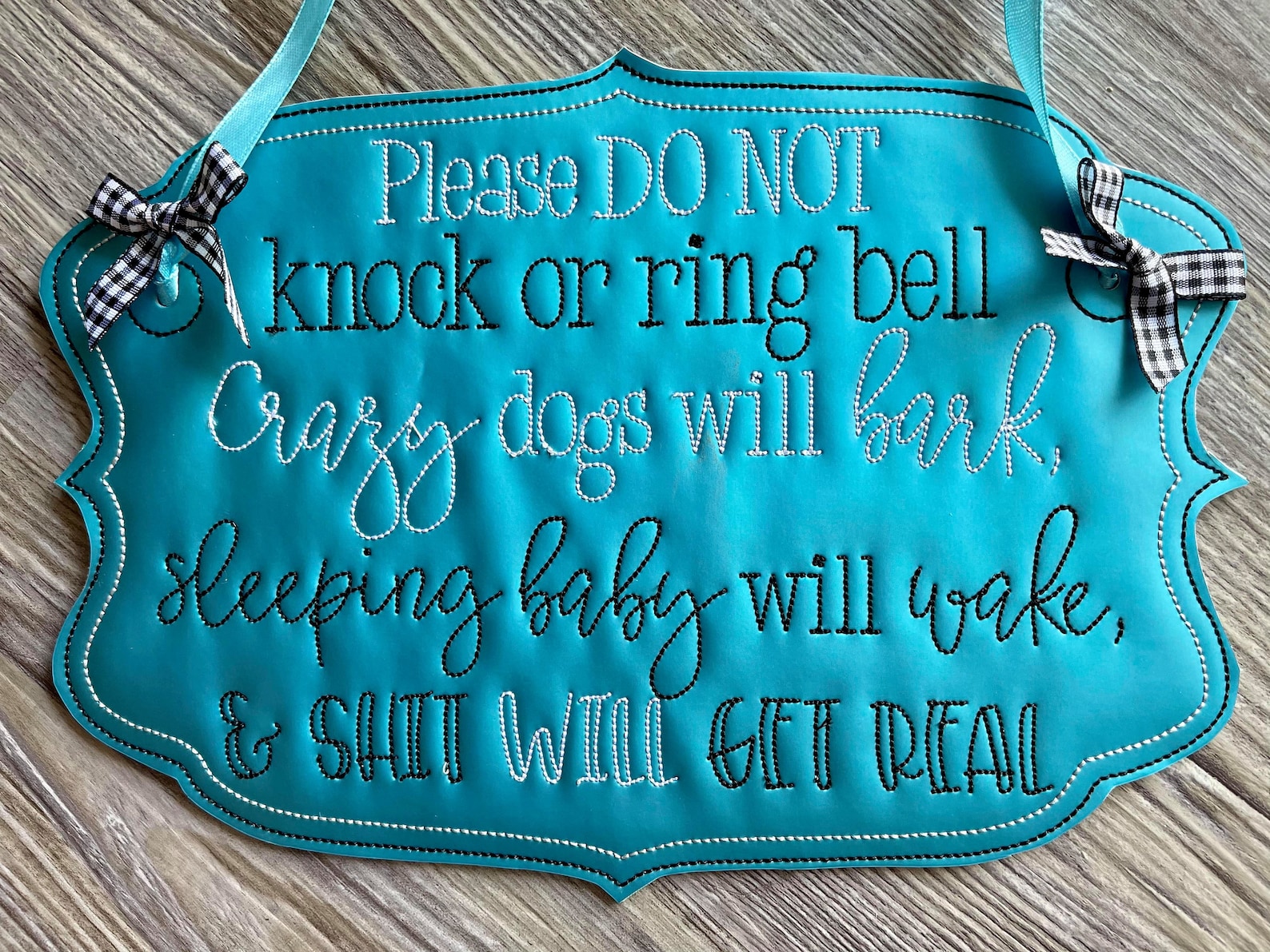 Snarky Door Sign 3 Sizes Included Embroidery Design | Etsy