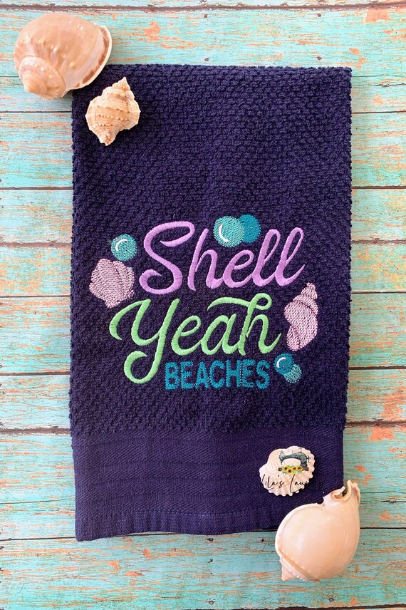 Shell Yeah Beaches 2 Sizes Included Embroidery Design - Etsy