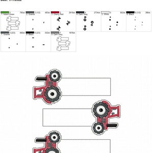 Tractor Bookmark 4x4 & 5x7 Grouped Included DIGITAL Embroidery DESIGN ...