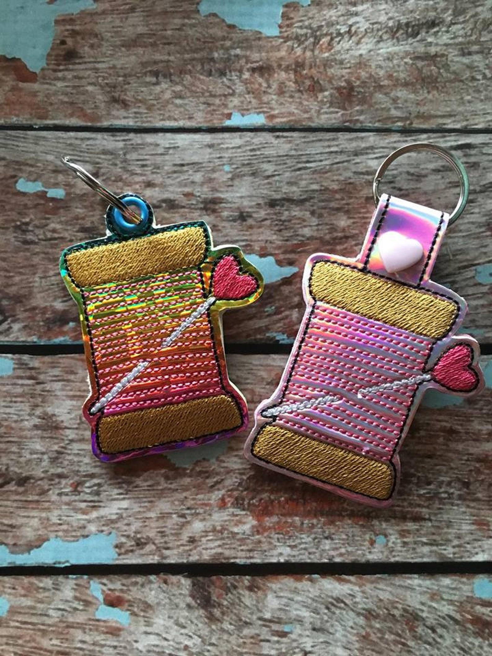 ITH Spool of Thread Snap Tab & Eyelet Fob 4x4 and 5x7 | Etsy