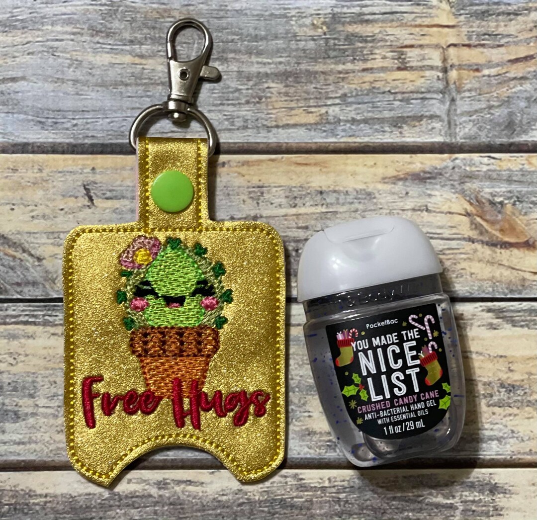 Free Hugs Sanitizer Holders Snap Tab & Eyelet Fob 4x4 and 5x7 Included ...
