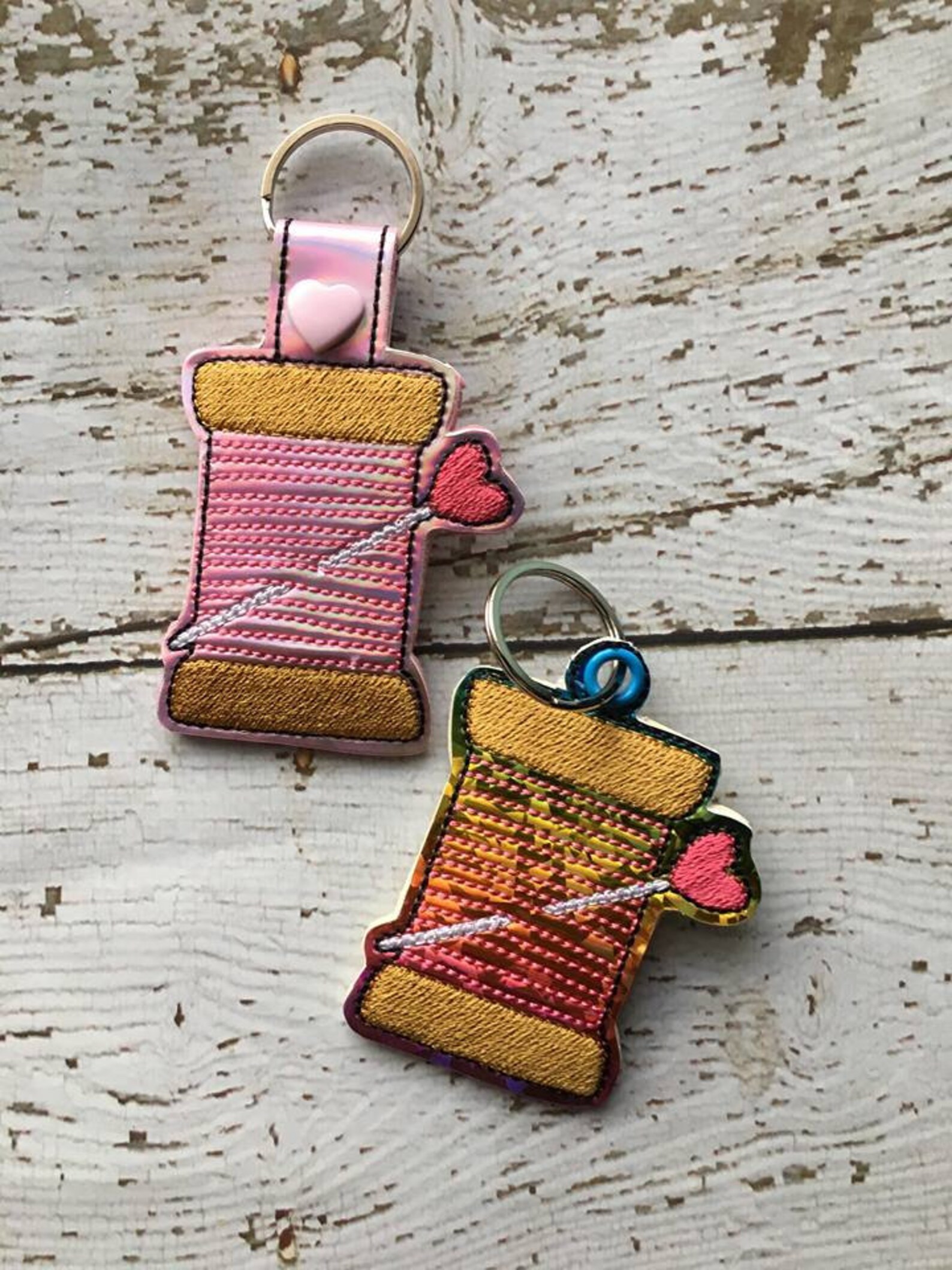 ITH Spool of Thread Snap Tab & Eyelet Fob 4x4 and 5x7 | Etsy