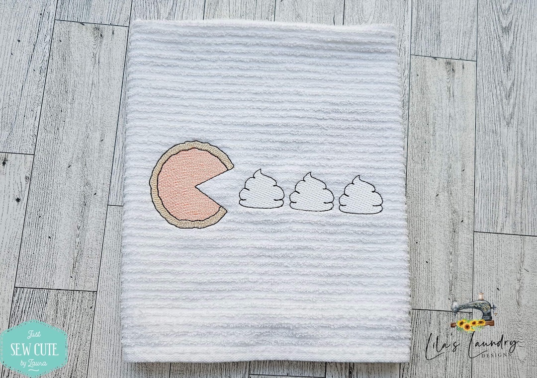 Pie Pac Man Sketch - 4 Sizes Included- Embroidery Design - DIGITAL ...