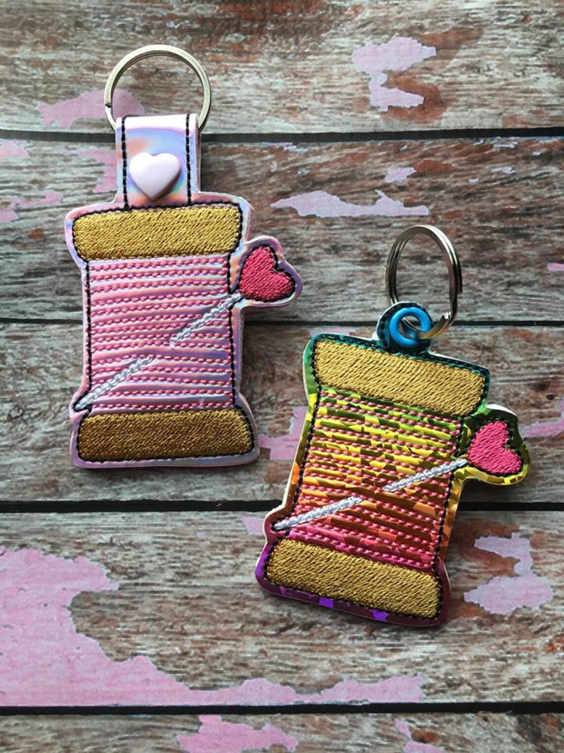 ITH Spool of Thread Snap Tab & Eyelet Fob 4x4 and 5x7 | Etsy