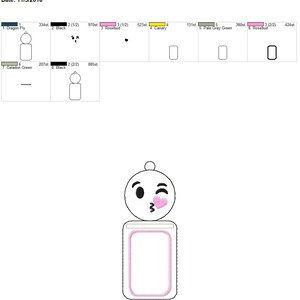 ITH Smiley Blowing Kiss ID Holder or Luggage Tag 5x7 Included ...