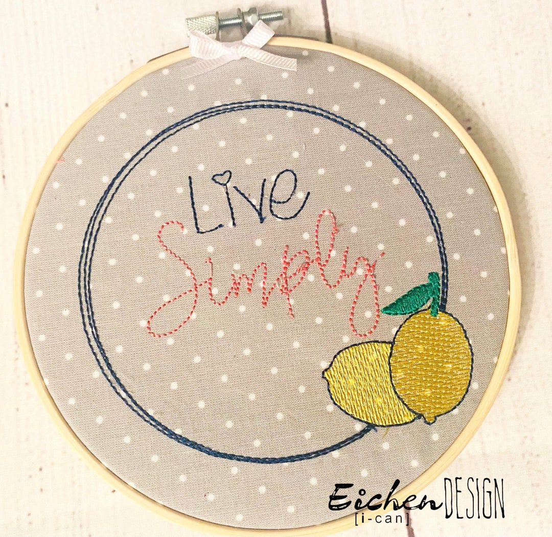 Live Simply - 4 Sizes Included- Embroidery Design - DIGITAL Embroidery ...