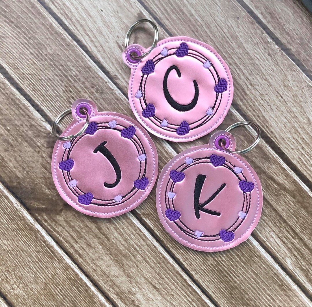 ITH Heart Frame Monogram Snap Tab & Eyelet Fob 4x4 and 5x7 Included ...