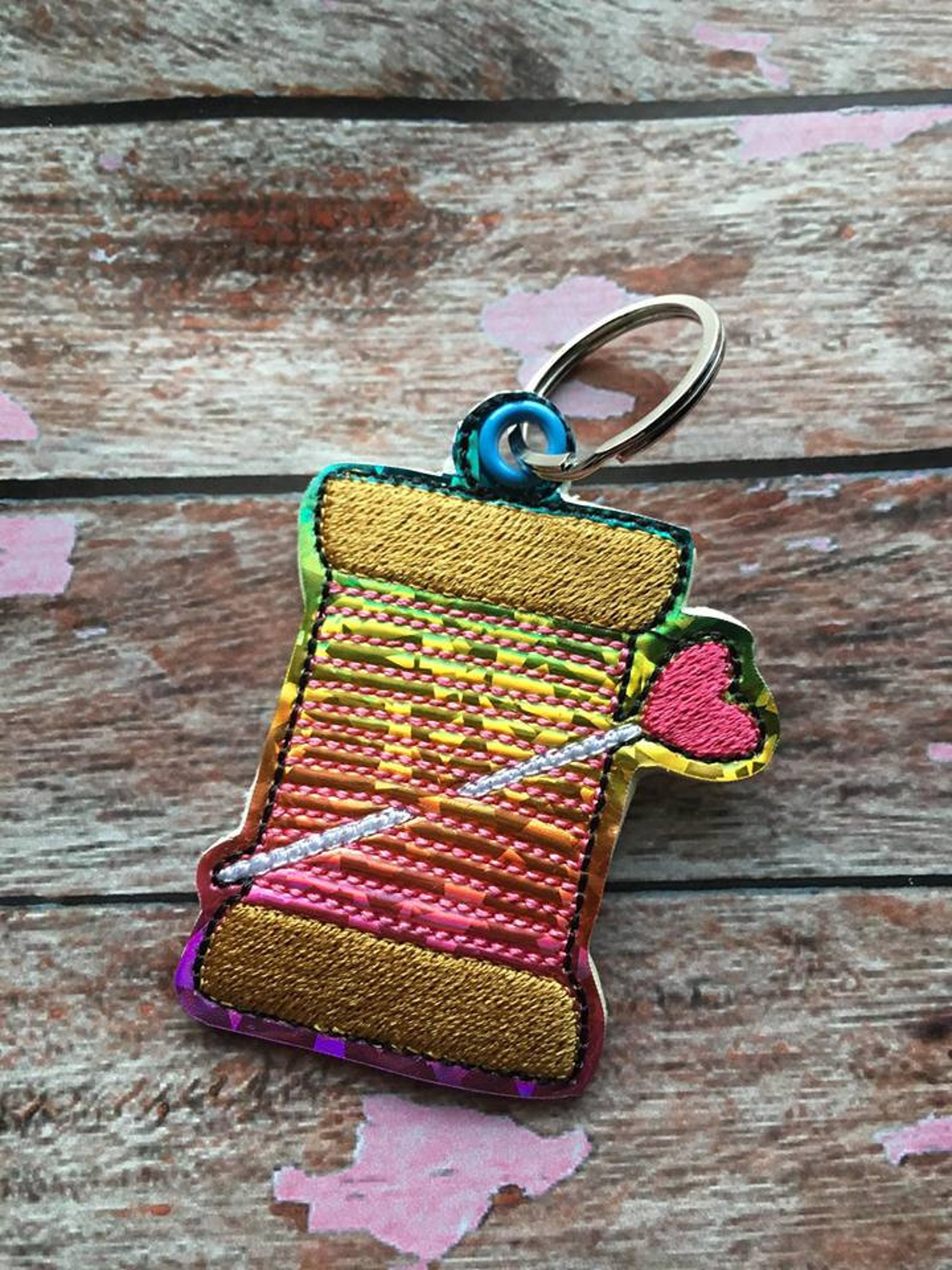 ITH Spool of Thread Snap Tab & Eyelet Fob 4x4 and 5x7 | Etsy