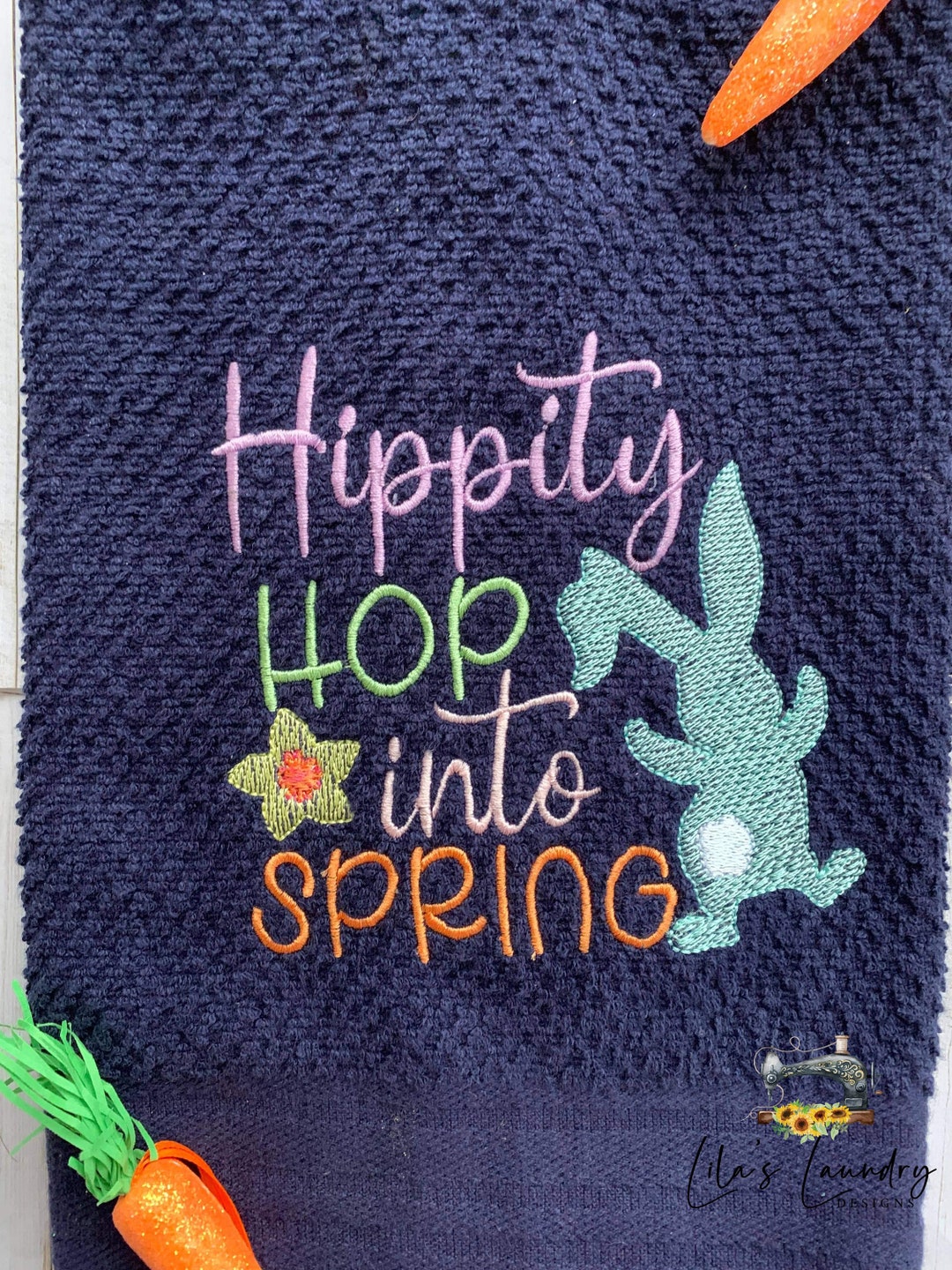 Hippity Hop Into Spring - 3 Sizes Included- Embroidery Design - DIGITAL ...