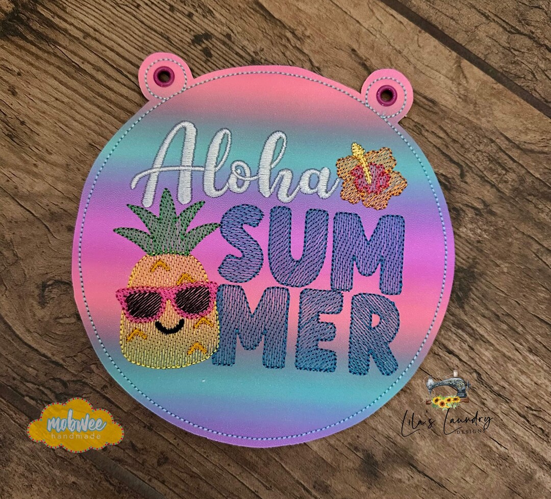 Aloha Summer Door Sign - 3 Sizes Included - Embroidery Design - DIGITAL ...