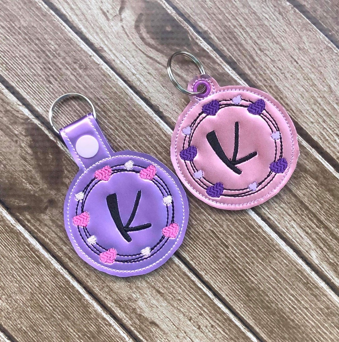 ITH Heart Frame Monogram Snap Tab & Eyelet Fob 4x4 and 5x7 | Etsy