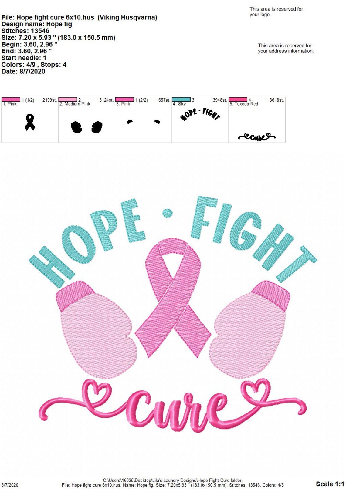Hope Fight Cure 5x7 & 6x10 Included Embroidery Design - Etsy