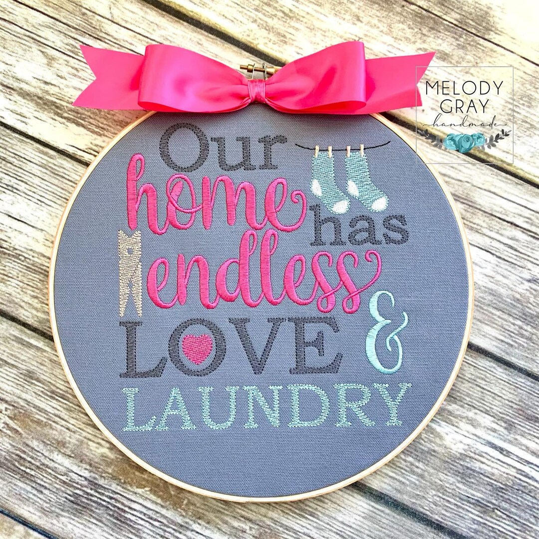 Love and Laundry - 3 Sizes Included- Embroidery Design - DIGITAL ...