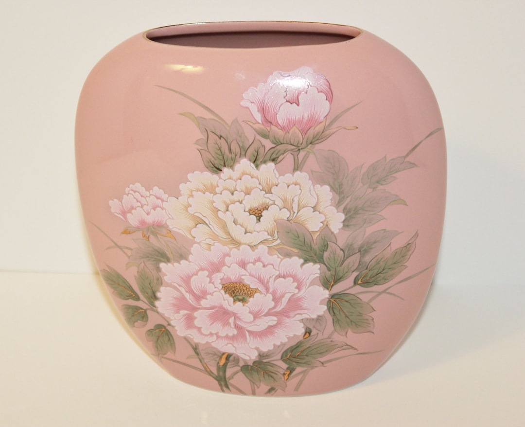 Vintage Romantic Shabby Victorian Peony Vase TOYO Japan Royal Bouquet ...