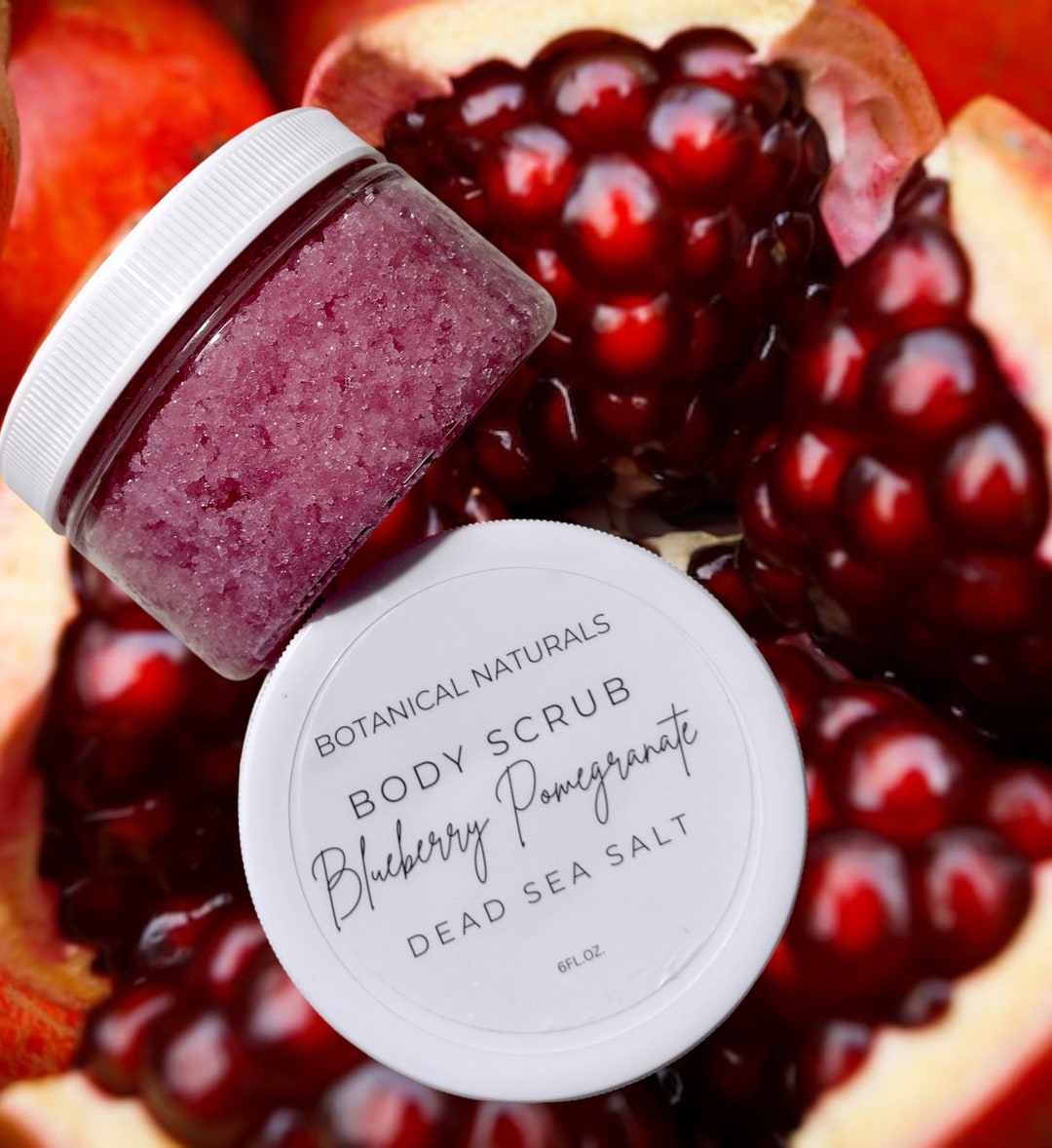 Natural Blueberry & Pomegranate Salt Scrub Dead Sea Salt - Etsy