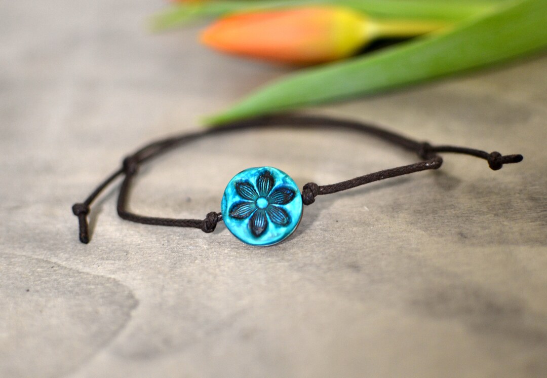Adjustable Mint Bracelet Floral Bracelet Mint Floral - Etsy