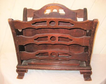 Wood magazine rack | Etsy