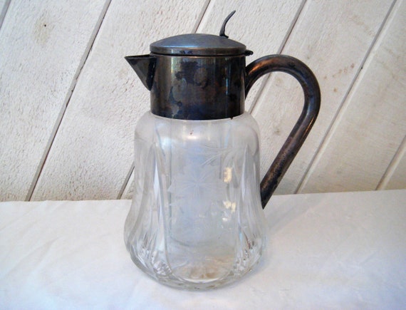 Silver Plated and Clear Glass Pitcher Ice Cube Tube Pitcher - Etsy