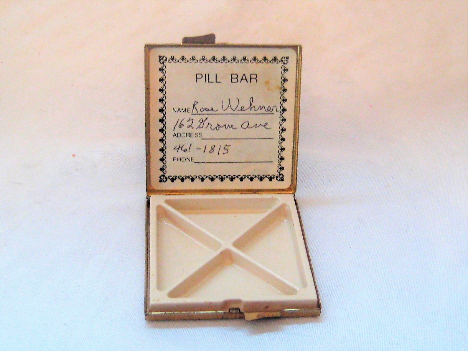 Antique Pill Box Portrait Box Brass Metal Box Hinged Lid - Etsy