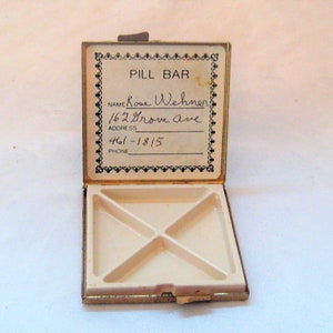 Antique Pill Box, Portrait Box, Brass Metal Box, Hinged Lid, Pill Bar ...
