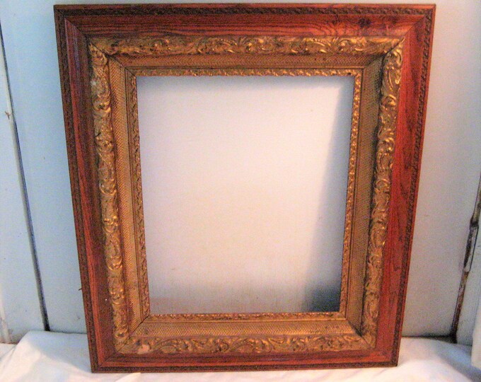 Large Antique Wood Frame, Decorative Frame, Ornate Frame, Dark Wood ...