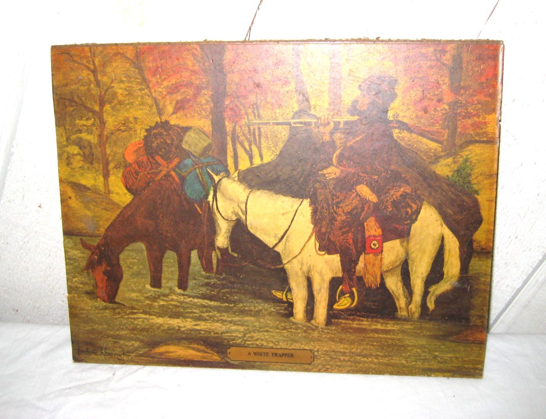 Vintage Print by Frederick Remington Titled, White Trapper, Pressed ...