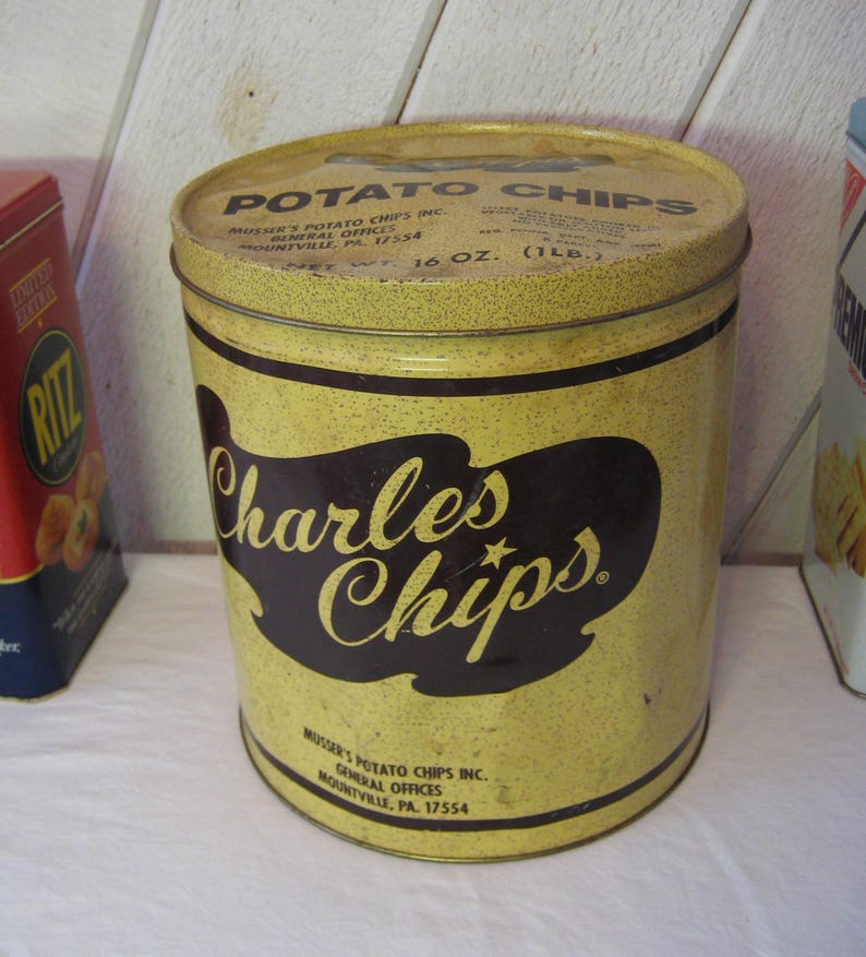 Vintage Cracker Potato Chip Tins, Ritz Nabisco Saltines, Large Charles ...