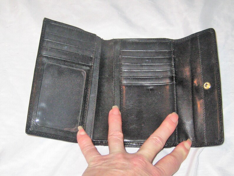 Vintage Black Leather Womens Wallet Worn Soft Distressed - Etsy
