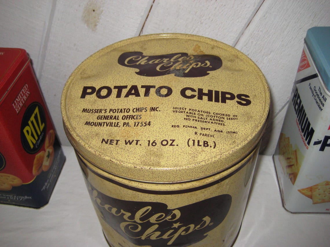 Vintage Cracker Potato Chip Tins, Ritz Nabisco Saltines, Large Charles ...