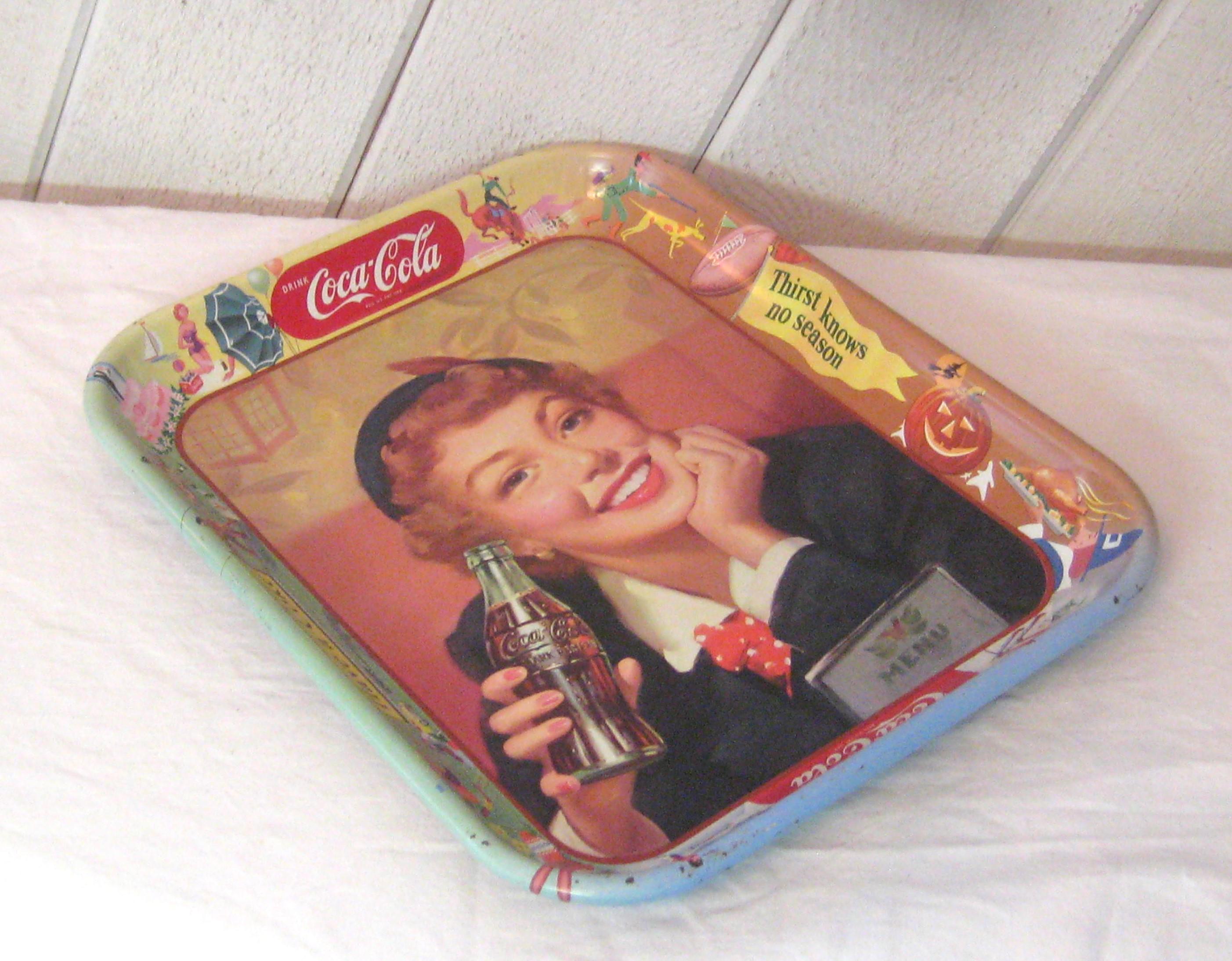 Vintage Coca-cola Tray, Decorative Metal Coke Tray, Menu Girl Pretty ...