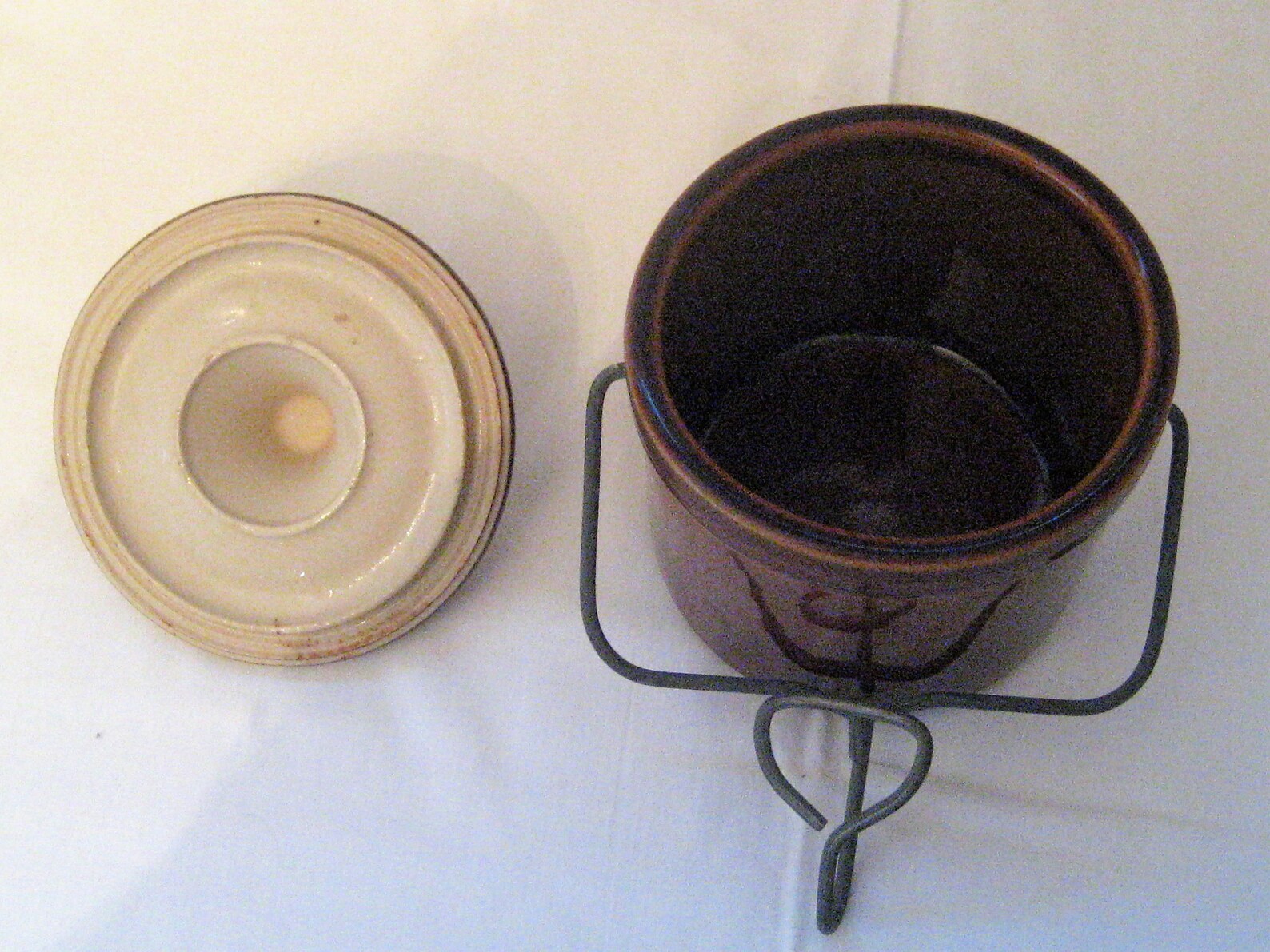 Brown Glazed Jar Locking Lid Stoneware Jar Storage Crock - Etsy