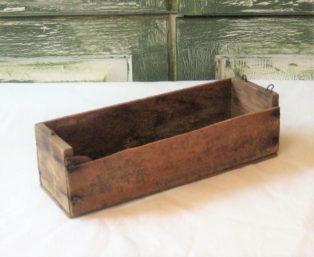 Antique Wood Cheese Box, Rustic Distressed Primitive Long Narrow Box ...