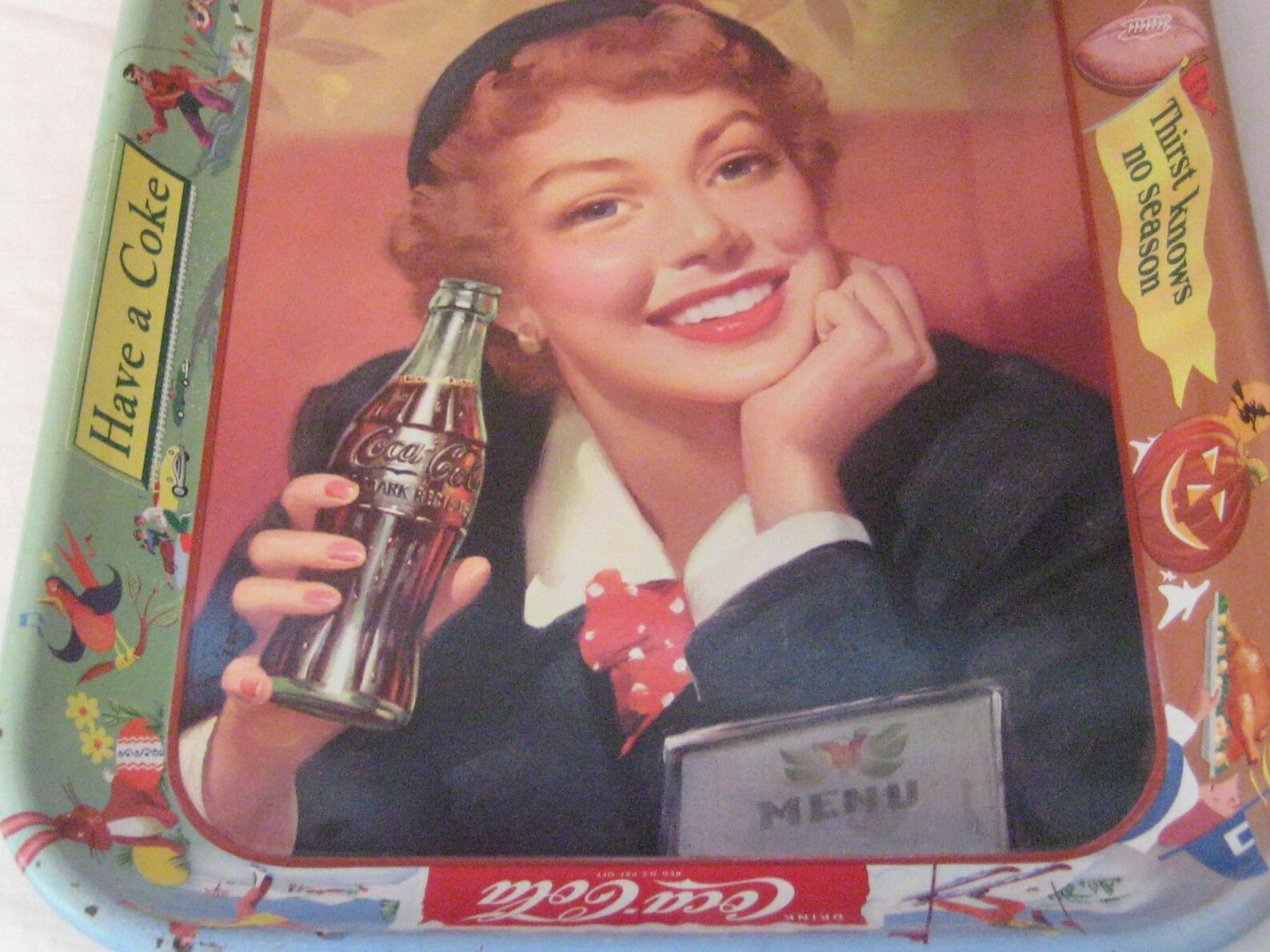 Vintage Coca-cola Tray, Decorative Metal Coke Tray, Menu Girl Pretty ...