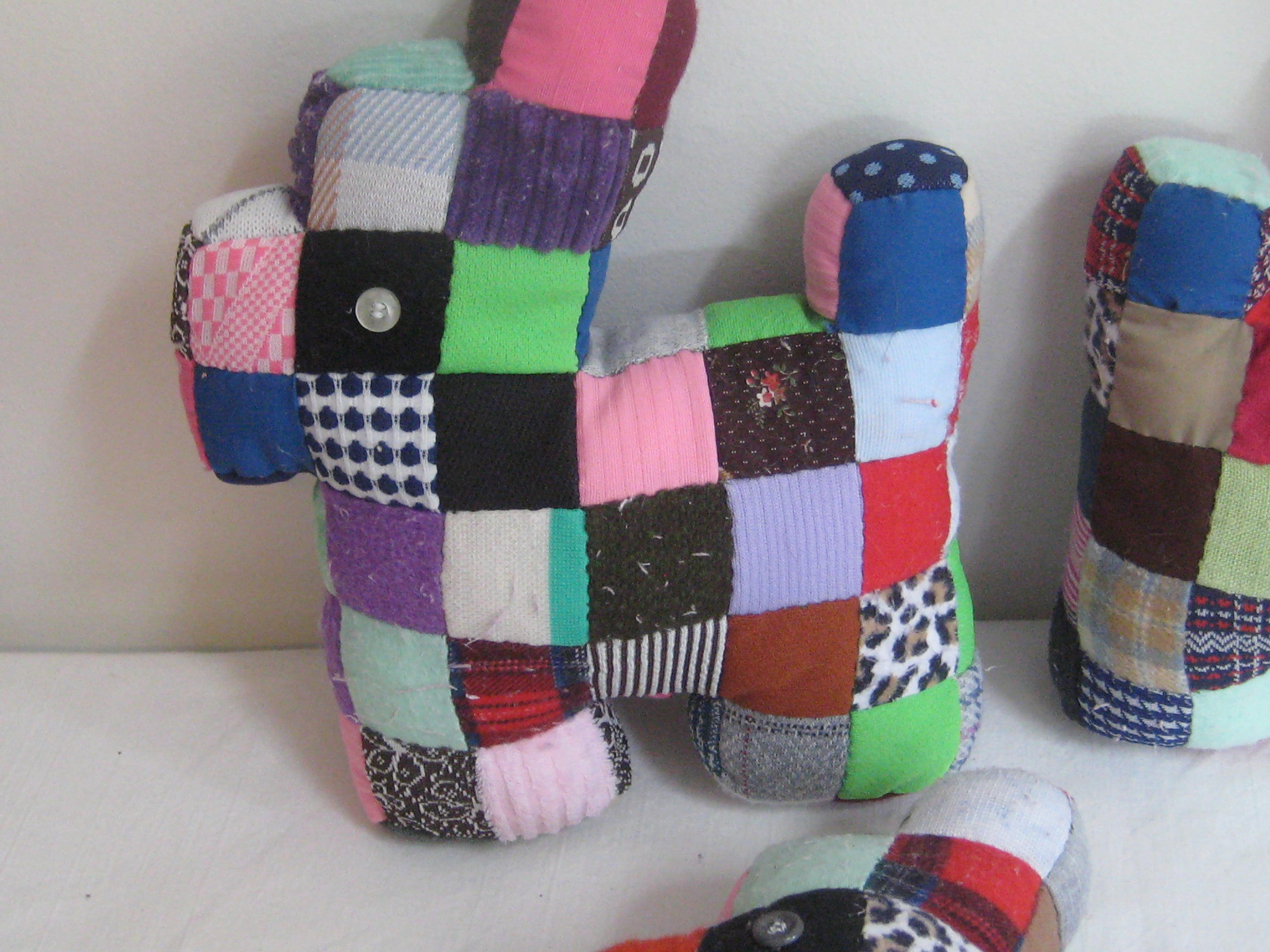 Vintage patchwork quilt dog pillow stuffed puppy dog plushie | Etsy