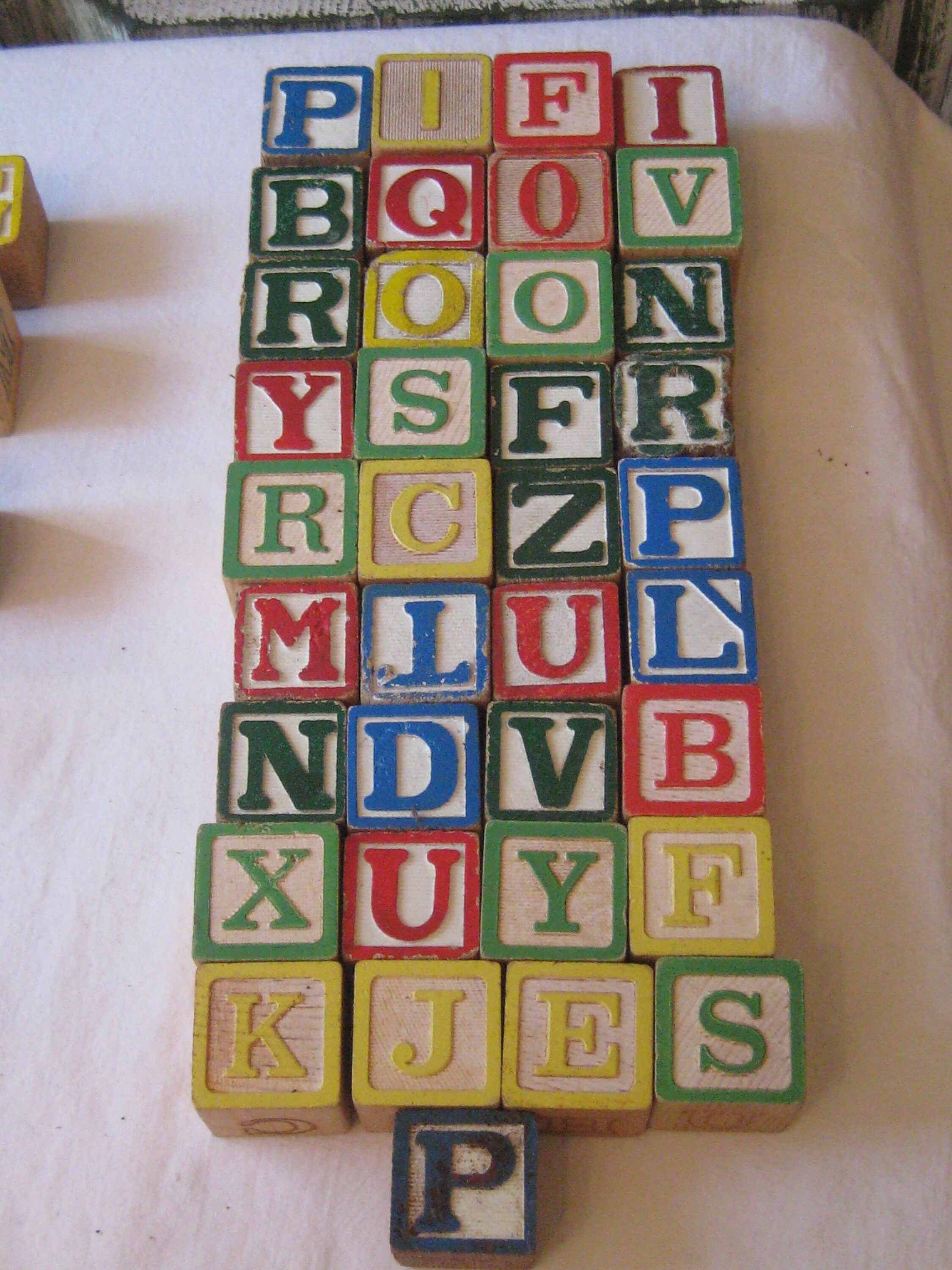 Antique Large Collection of Wood Letter Blocks, Alphabet Numbers ...