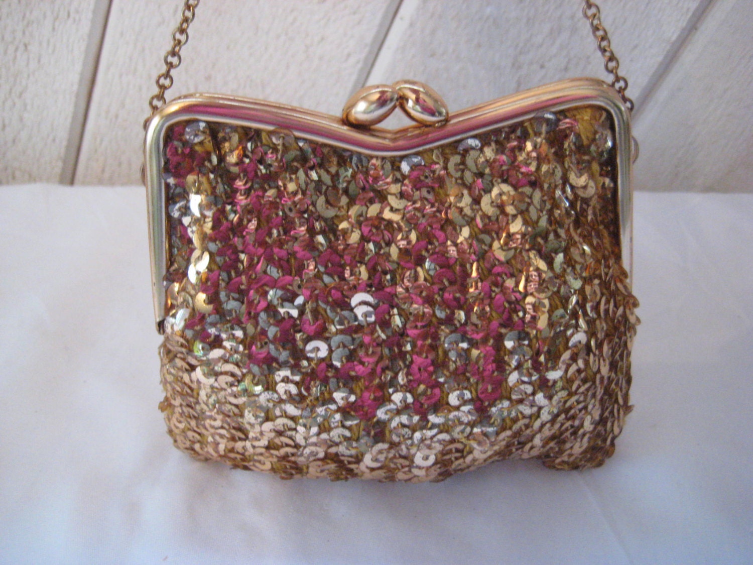 Gold Sequined Clutch Evening Formal Bag Gold Purse With | Etsy