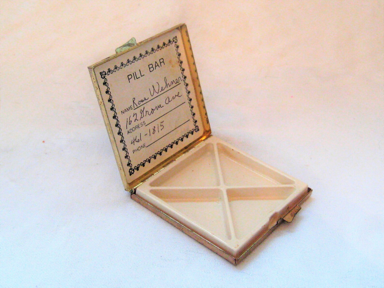 Antique Pill Box Portrait Box Brass Metal Box Hinged Lid - Etsy