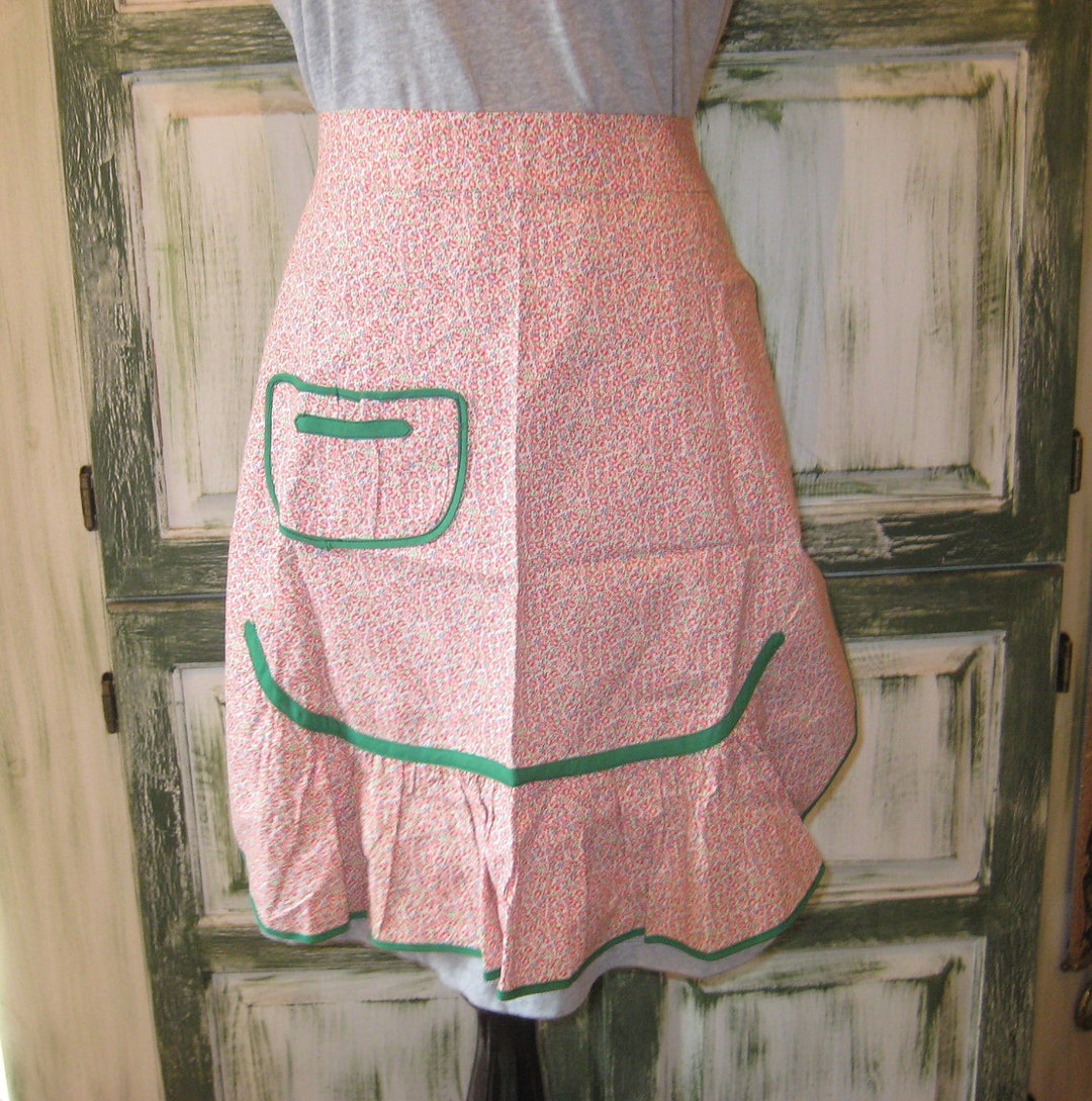 Red Calico 50s Half Apron Country Apron Christmas Apron Red - Etsy