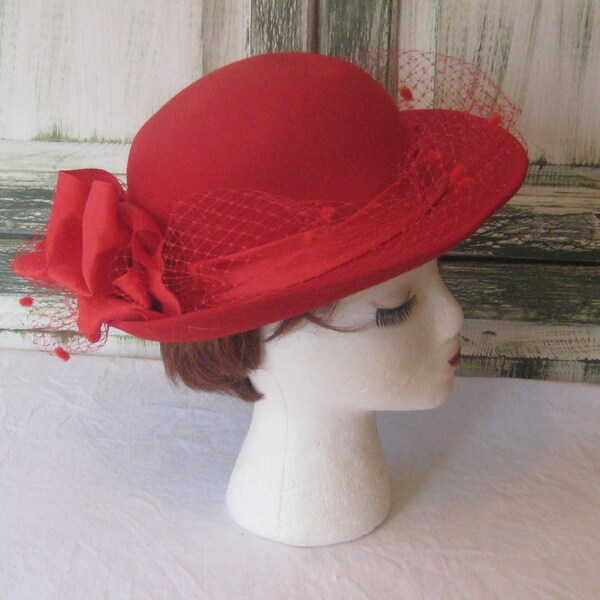 Red Felt Hat - Etsy