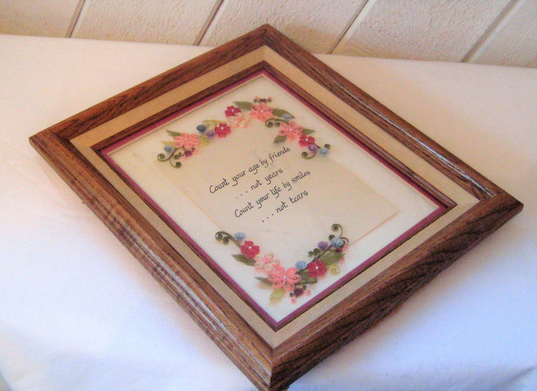 Vintage Framed Friendship Poem, 3D Paper Flowers, Gift for Best Friend ...