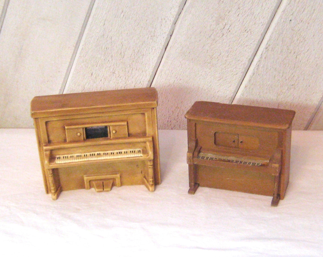 Antique Wood Musical Piano, Vintage Ceramic Piano 20s 30s 70s ...